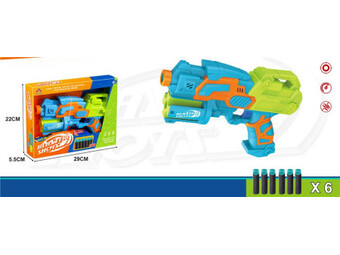 Plavo - zeleni pištolj za decu sa mecima ( 091988 )