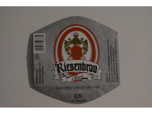 Nalepnica za pivo Riesenbrau (Hungary)