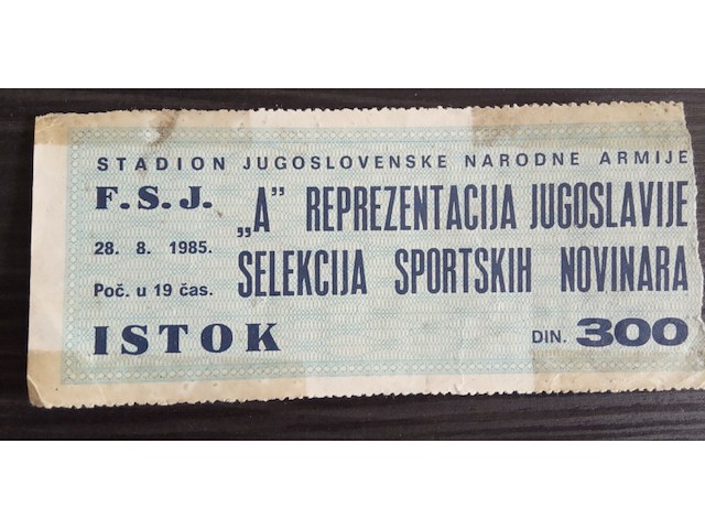 FUDBAL: JUGOSLAVIJA - `NOVINARI` 28.08.1985