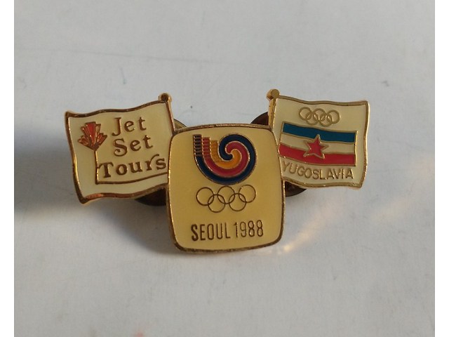 značka OLIMPIJADA Seoul 1988. - Jet Set Tours