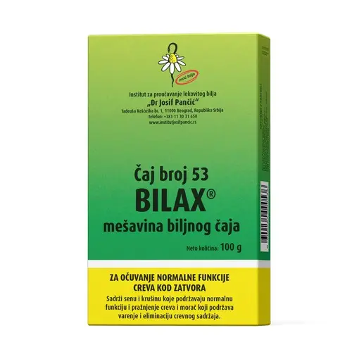 BILAX – mešavina biljnog čaja za očuvanje normalne funkcije creva kod zatvora (Čaj broj 53)