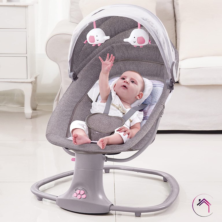 Električna njihalica za bebe sa baldahinom