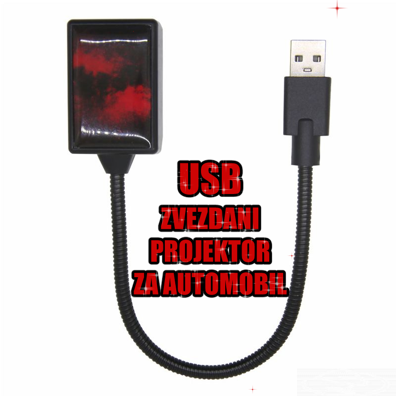 Praznični USB rotirajući zvezdani projektor za automobile