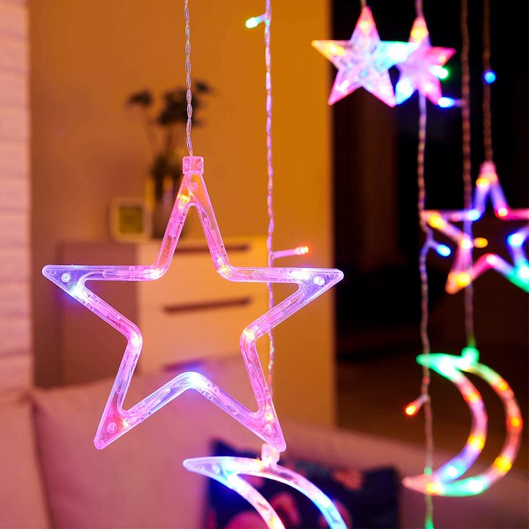 Novogodišnje LED lampice bajkovitih oblika zvezdica i meseca