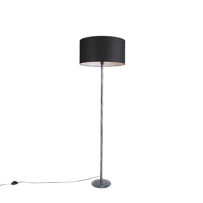 Podna lampa siva sa crnim abažurom 50 cm - Simplo