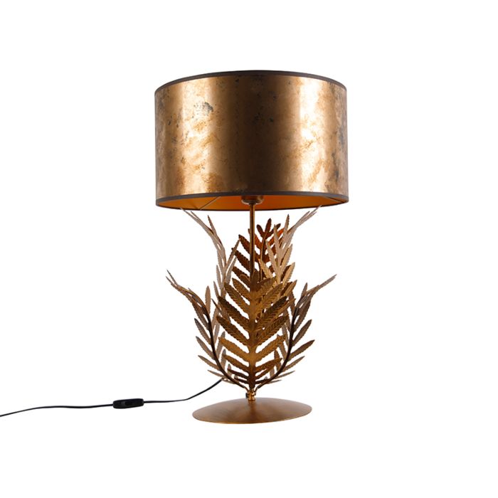Vintage stona lampa zlatna sa bronzanim abažurom - Botanica