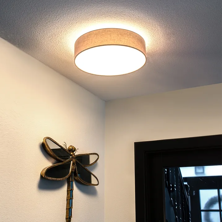 Plafonska lampa siva 40 cm sa LED - bubanj LED