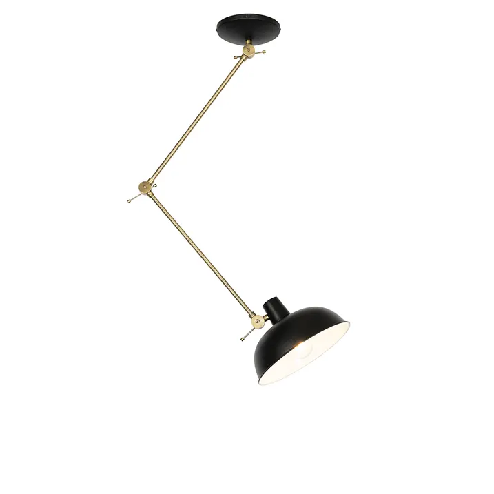 Retro plafonska lampa crna sa bronzom - Milou