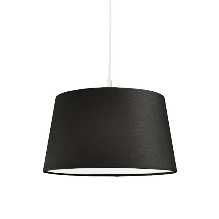 Moderna viseća lampa bela sa crnim abažurom 45 cm - Pendel