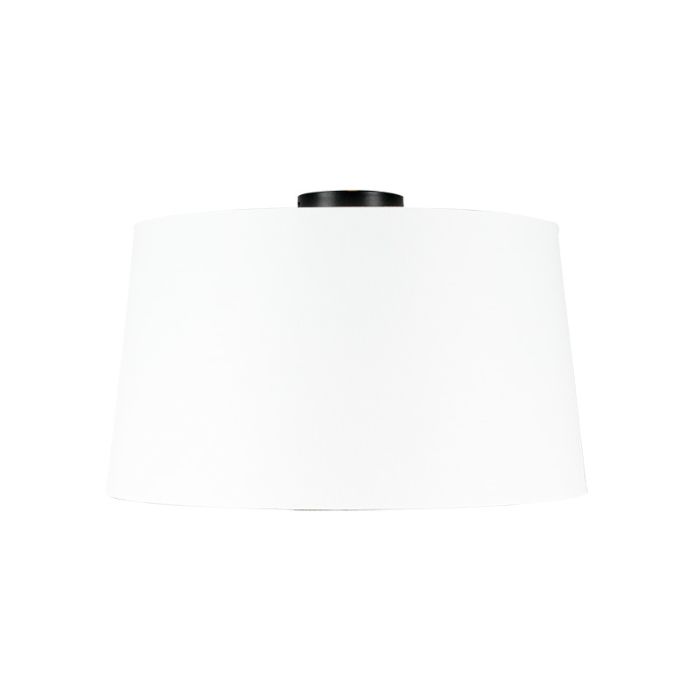 Plafonska lampa mat crna sa belim abažurom 45 cm - Combi