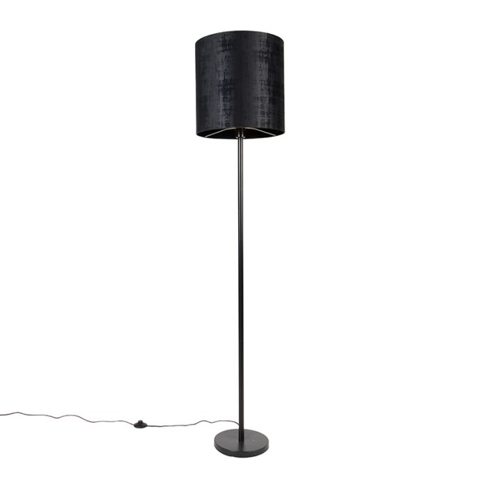 Moderna podna lampa crni abažur crni 40 cm - Simplo
