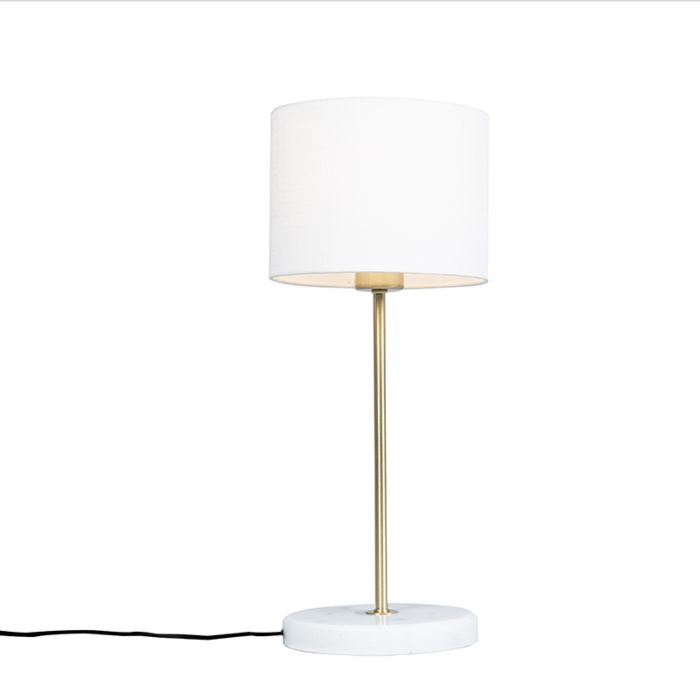 Stona lampa mesing sa belim abažurom 20 cm - Kaso