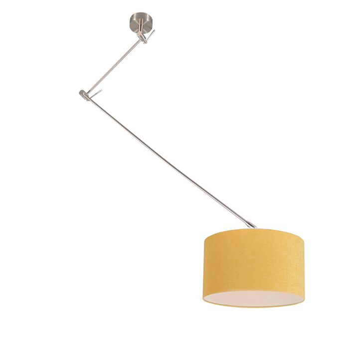 Viseća lampa čelična sa abažurom 35 cm žuta podesiva - Blitz I