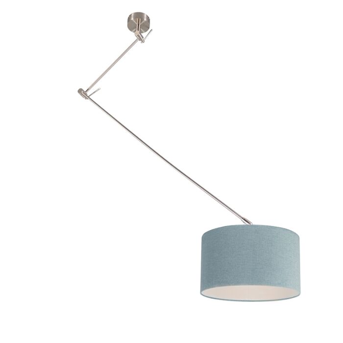 Moderna viseća lampa čelična sa abažurom od minerala 35 cm - Blitz I