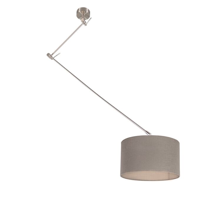 Viseća lampa čelična sa abažurom 35 cm taupe podesivim - Blitz I