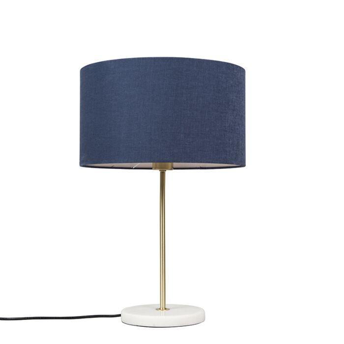 Stona lampa mesing sa plavim abažurom 35 cm - Kaso