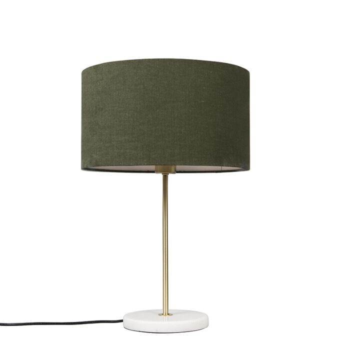 Stona lampa mesing sa zelenim abažurom 35 cm - Kaso