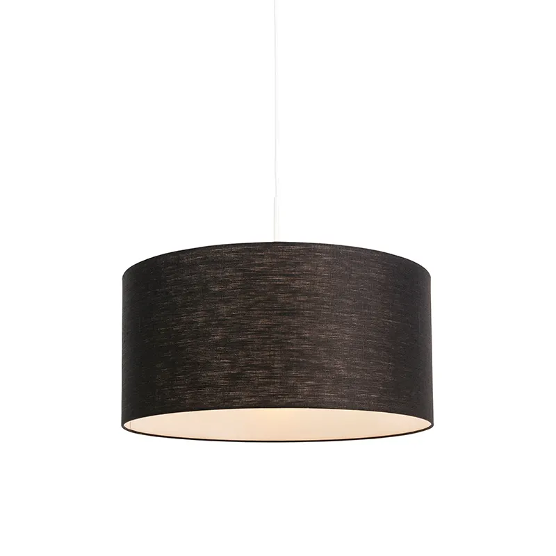 Moderna viseća lampa bela sa crnim abažurom 50 cm - Combi 1