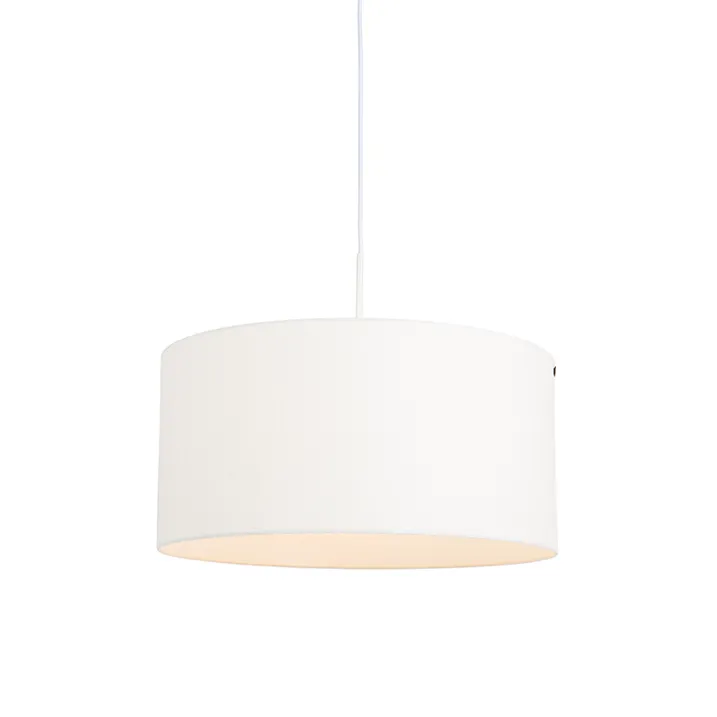 Moderna viseća lampa bela sa belim abažurom 50 cm - Combi 1