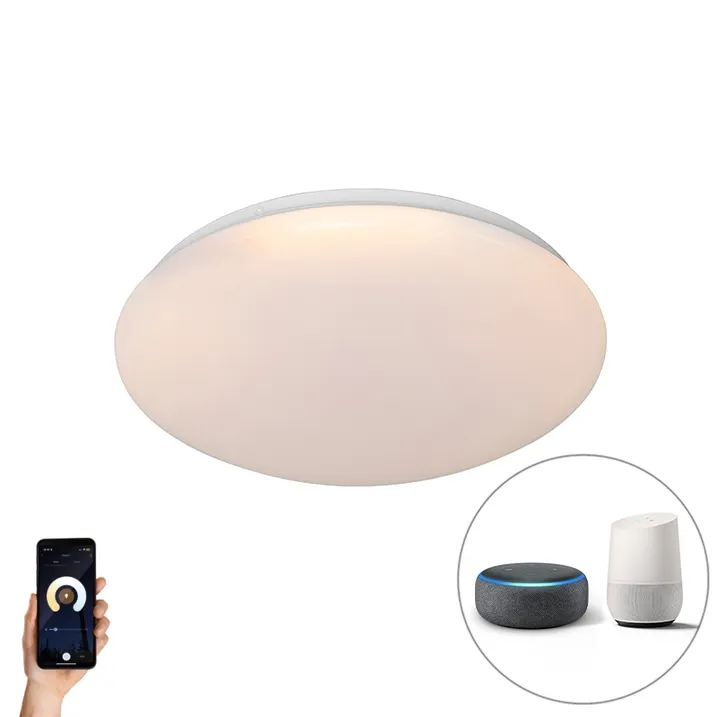 Pametna moderna plafonska lampa bela 38 cm uključujući LED i RGB - Iene