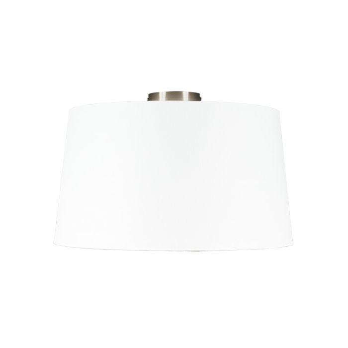 Moderna plafonska lampa čelična sa belim abažurom 45 cm - Combi