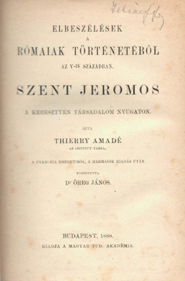 Elbeszélések a rómaiak történetéből a V-ik században