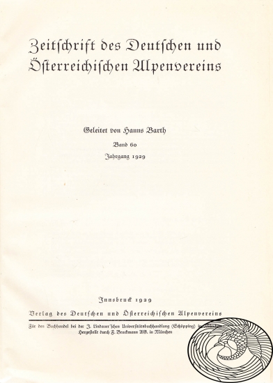 Zeitschrift des Deutschen und Österreichischen Alpenvereins. Jahrgang 1929. Band 60.