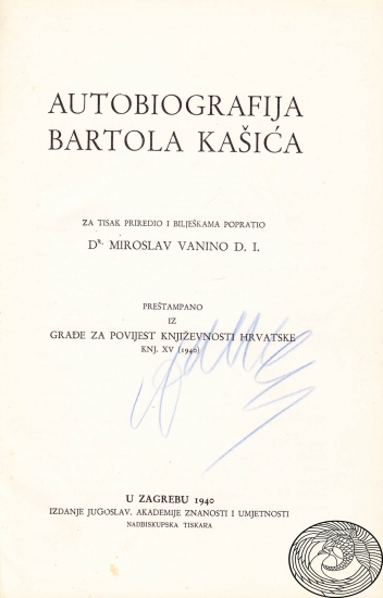 Autobiografija Bartola Kašića
