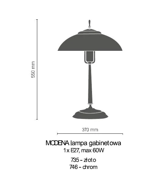 Amplex MODENA – Stona Lampa Zlatna