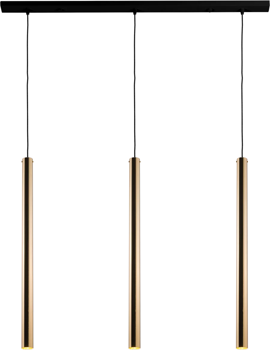 Amplex AKADI – Lampa 3 Visilice Crno/Zlatno