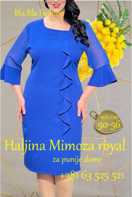 Haljina Mimoza Royal Plava Za Punije Dame
