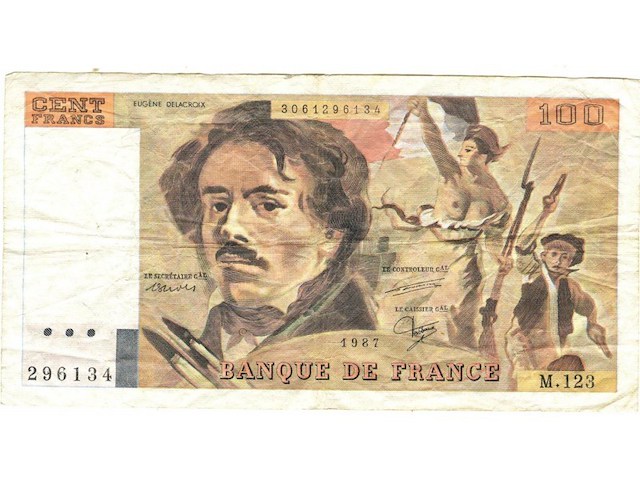 Francuska 100 francs 1987