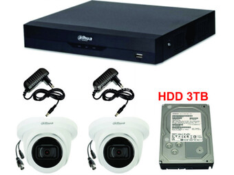 Komplet za video nadzor Dahua-13* SET 2 kamere full hd dome+dvr+hdd+napajanje 3TB Tehnicki pregl...