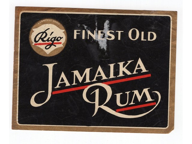 Etiketa za rum: Jamaika rum, Finest Old, Rigo