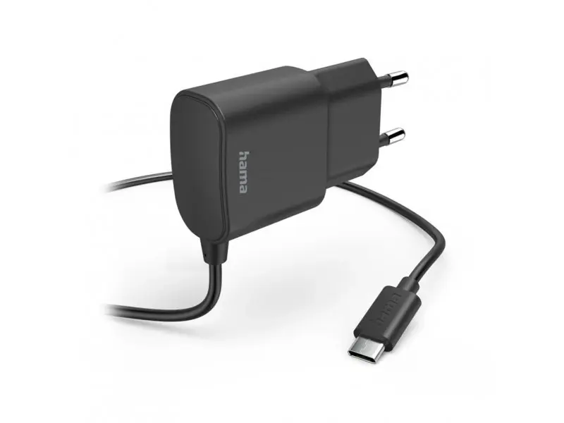 HAMA Kućni Punjač, USB Tip-C, 12W, 5V/2.4A, 1m, Crni