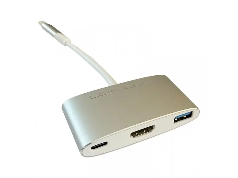 LC POWER LC-HUB-C-MULTI-4 USB Tip-C Hub, 1x USB3.0 ,1x Tip-C port za punjenje, 1x HDMI 4K