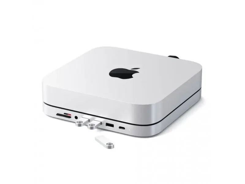 SATECHI Aluminium Type-C Stand and Hub for Mac Mini, Srebrni