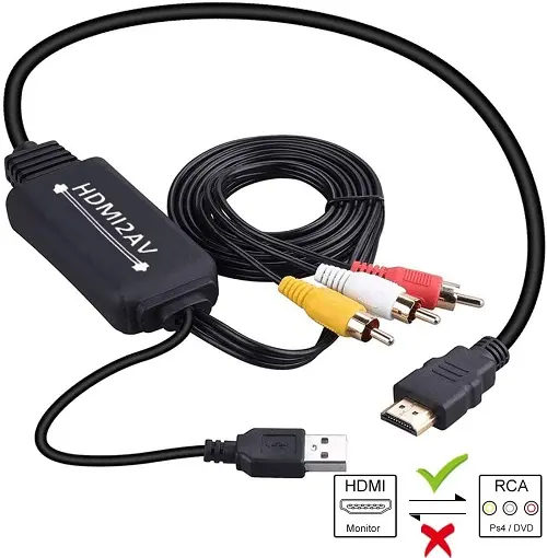 Kabl HDMI na AV konvertor KT-HAV1-1.8m crni