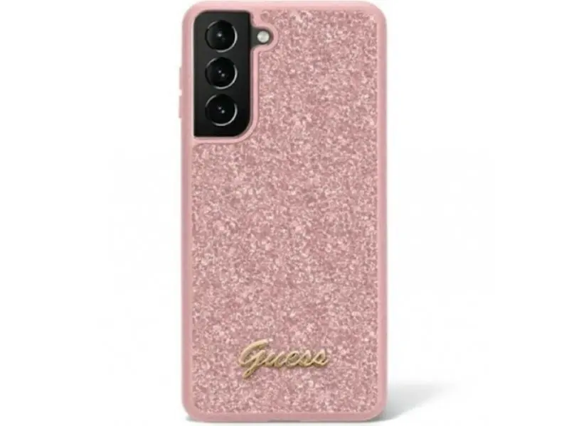 GUESS Maska za telefon Samsung S23, Glitter Script, Roze