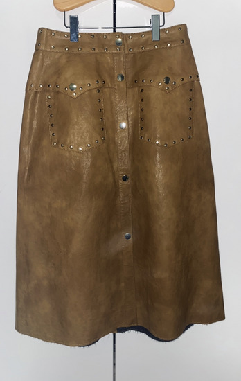 Zara mini faux leather midi suknja