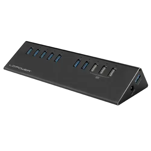 LC POWER USB Hub 7+3 Port 3.0 Alu 2B-10 crni