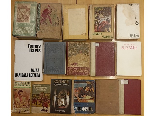 Beletristika zapadna – 16 knjiga - lošije očuvano!