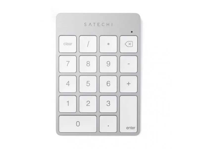 SATECHI Numerička tastatura, Slim, Bežična, Aluminijum, Srebrno-Bela