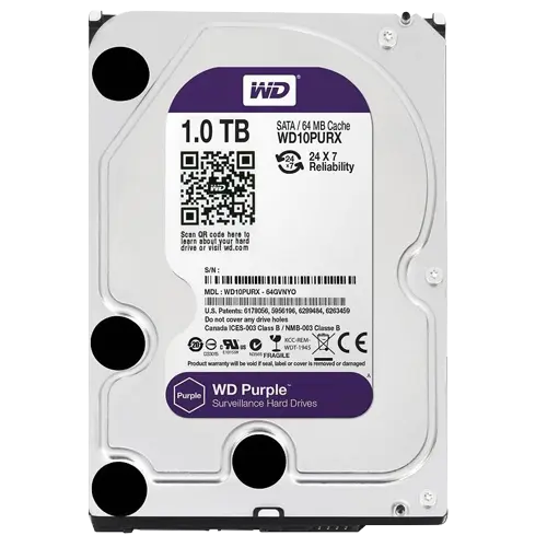 WD Hard disk 1TB 3.5" SATA III 64MB IntelliPower WD10PURZ Purple