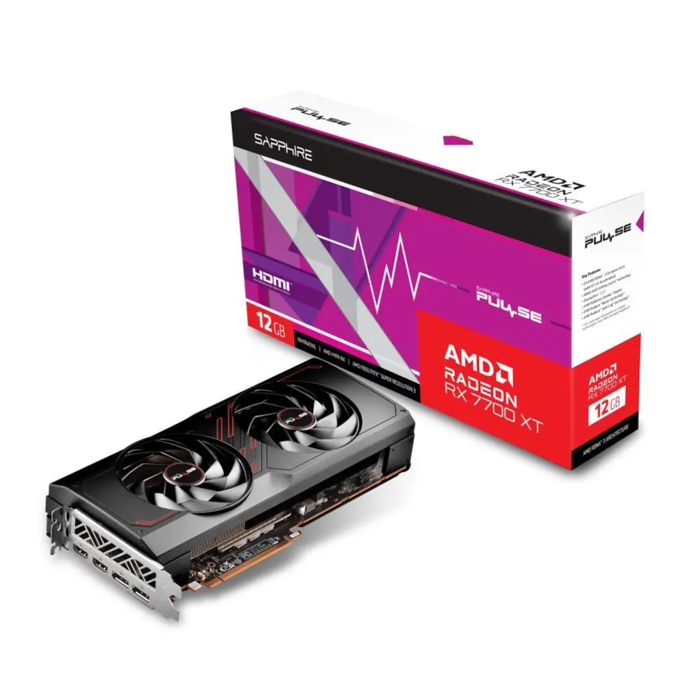 SAPHIRE Grafička kartica SVGA Radeon RX 7700XT Pulse 12GB GDDR6 192bit 11335-04-20G,2xDP/2xHDMI