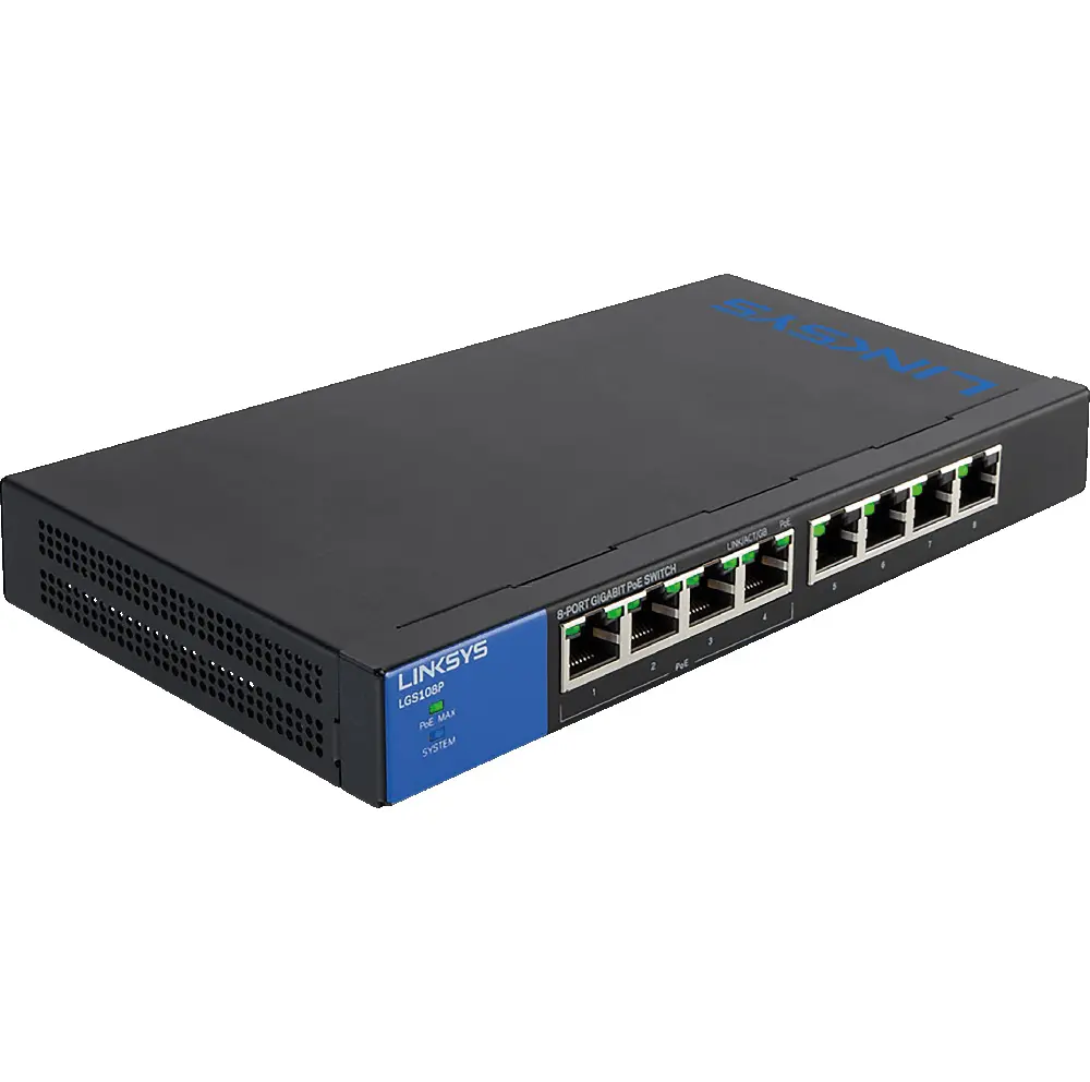 LINKSYS Neupravljiv Gigabit 8-portPoE switch LGS108P-EU