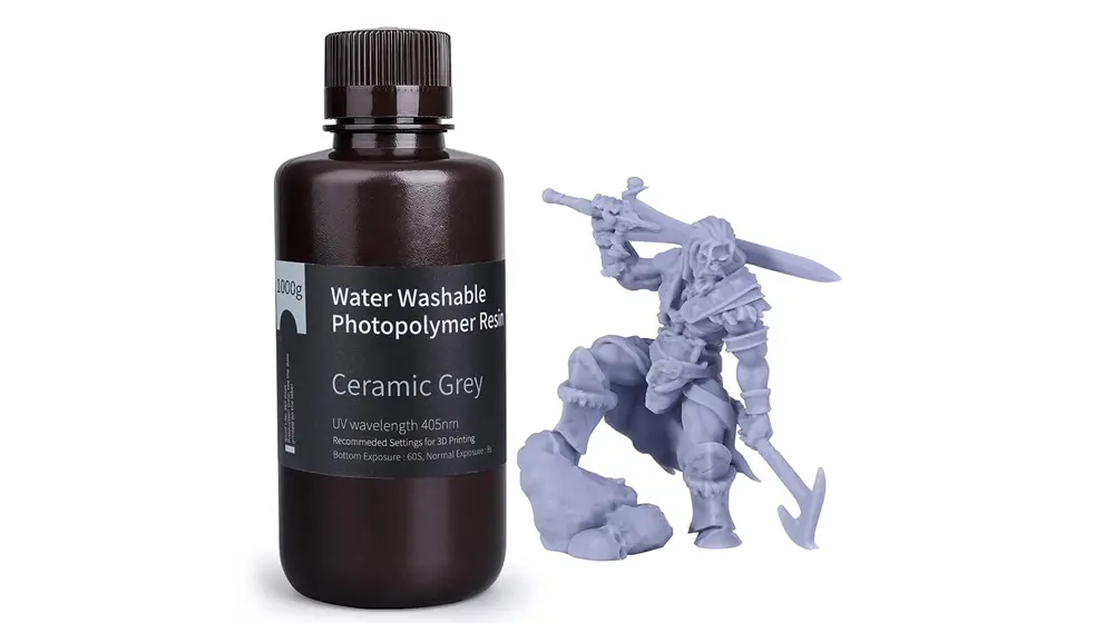 ELEGOO Smola za 3D štampač Water Washable Resin 1000g Ceramic Grey siva