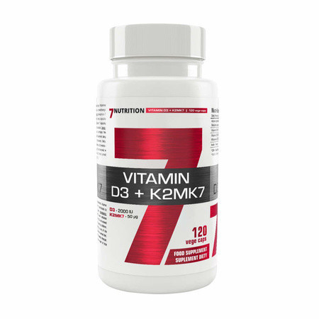 7NUTRITION VITAMIN D3+K2 MK7 120 vege kapsula