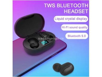 3G Airpods E6S bluetooth slušalice crne