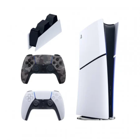 Konzola Sony Playstation 5 PS5 1TB Slim Digital + Dualsense Grey Camo + Dualsense Charging Station